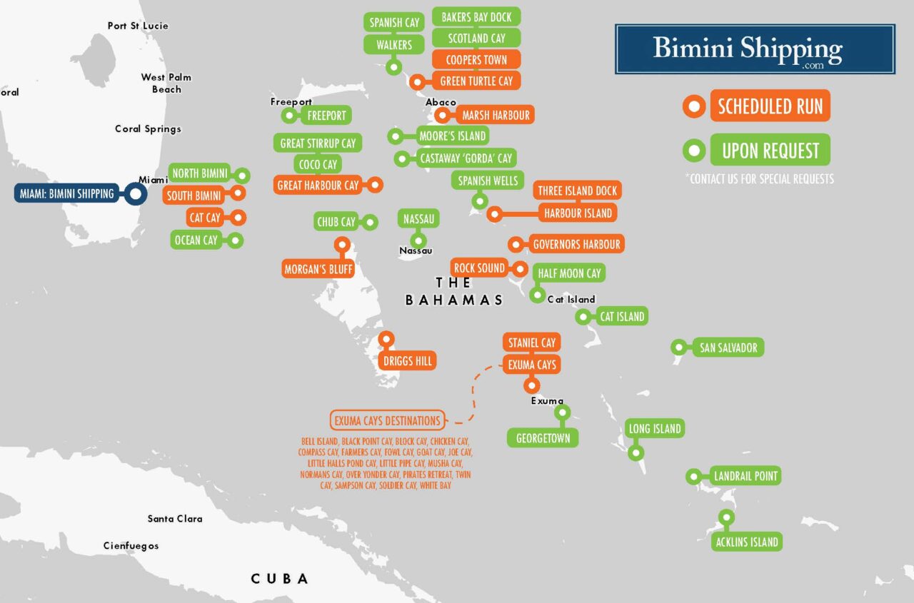Destinations | Bimini Shipping